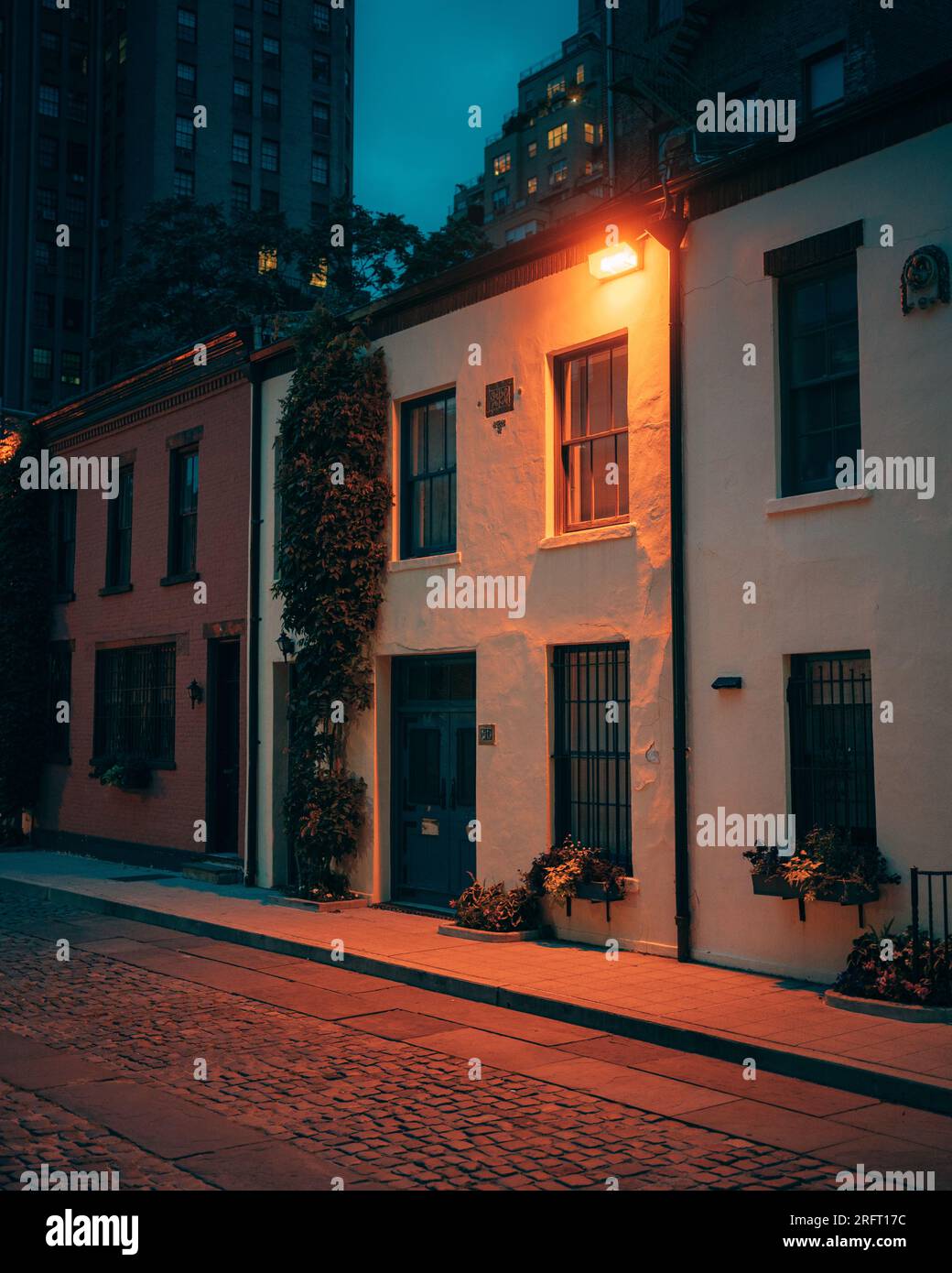 Washington Mews at night in Greenwich Village, Manhattan, New York ...