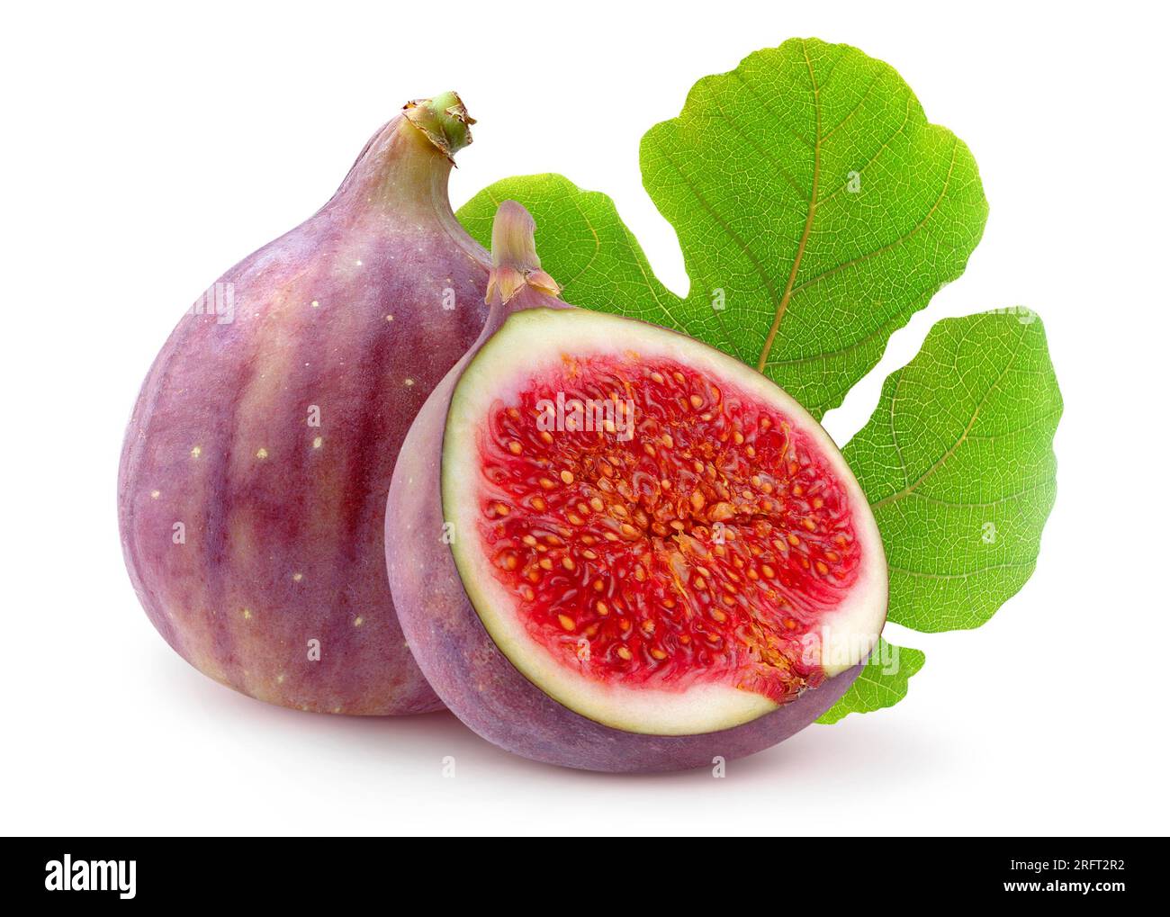 Fresh cut figs isolated on white background Stock Photo - Alamy
