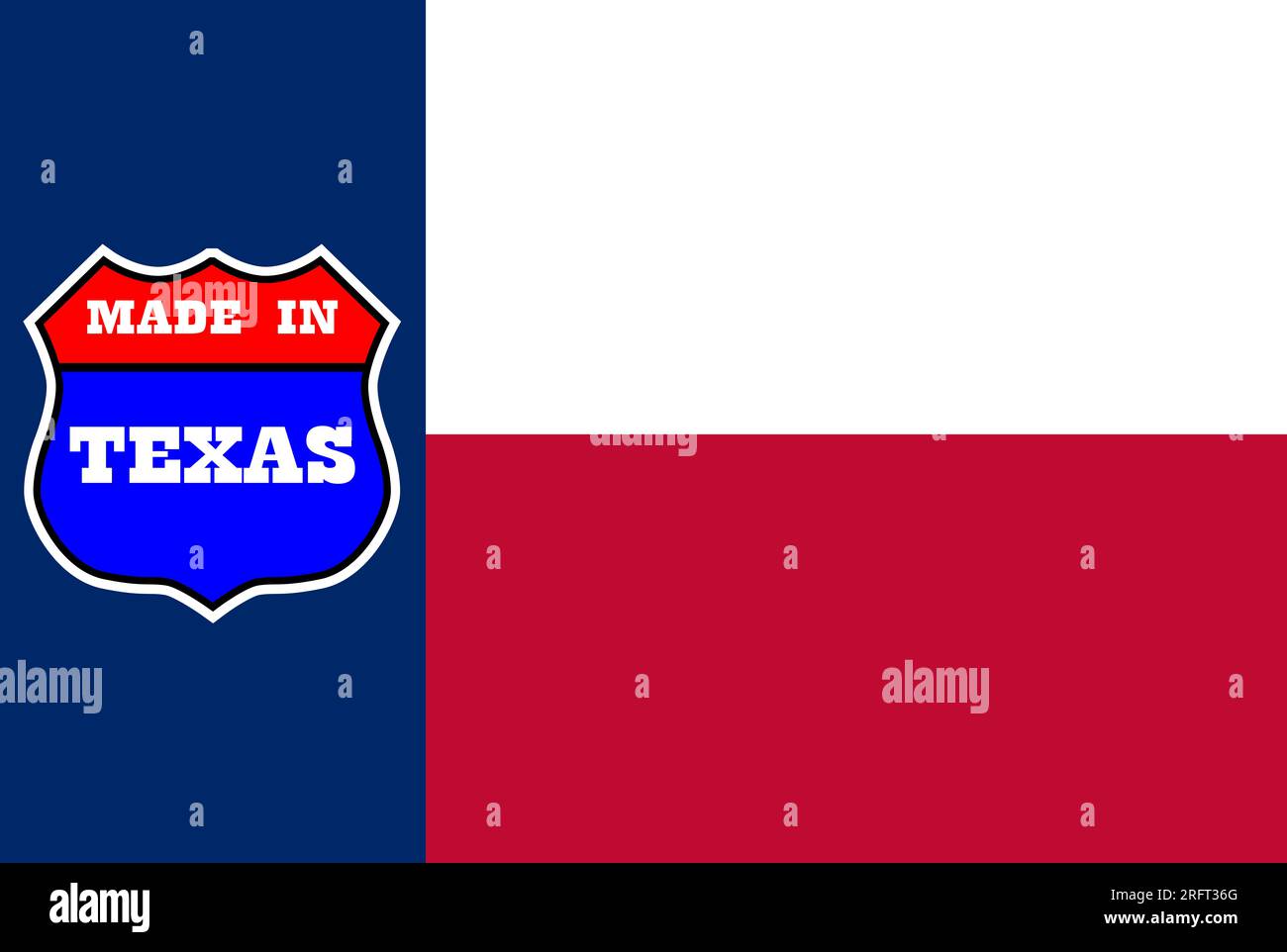 The flag of the USA state of TEXAS with a Made in Texas icon inset ...