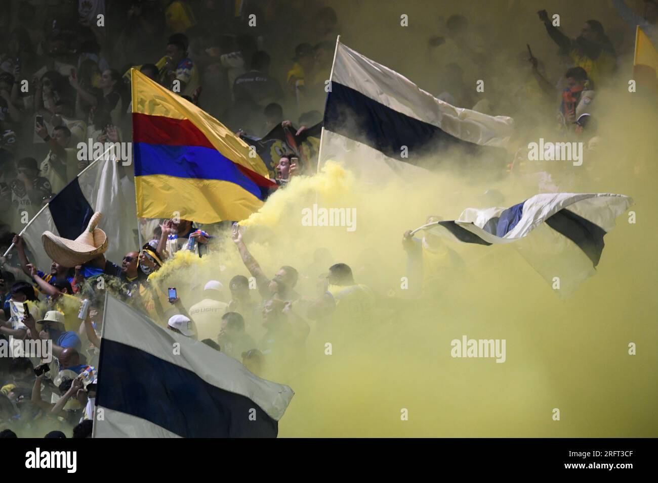 Club America fans celebrate during the final minutes of an Leagues Cup ...