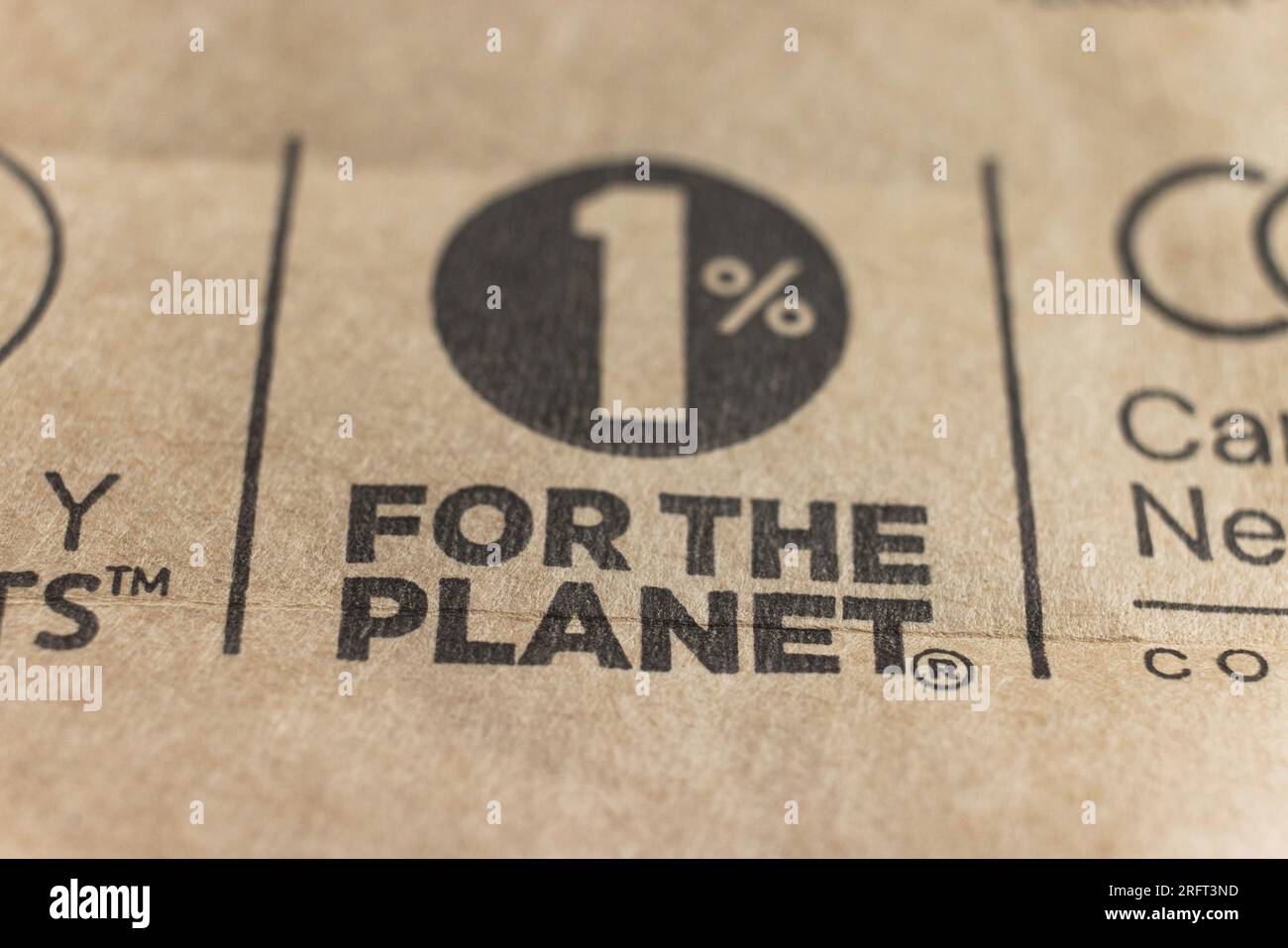 Signs and symbols, 1% For the Planet logo Stock Photo - Alamy