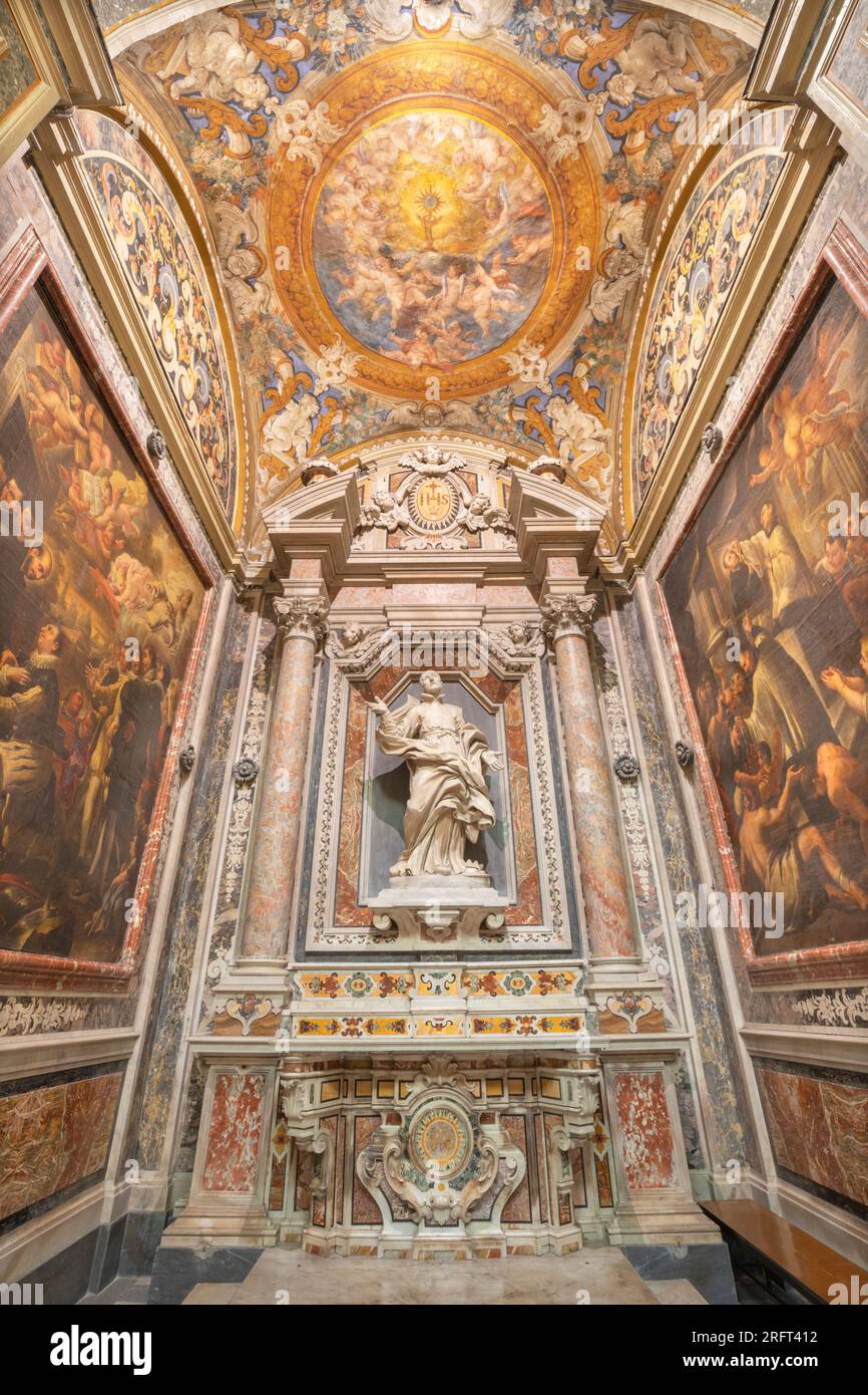 NAPLES, ITALY - APRIL 19, 2023: The baroque chapel of St. Francis ...