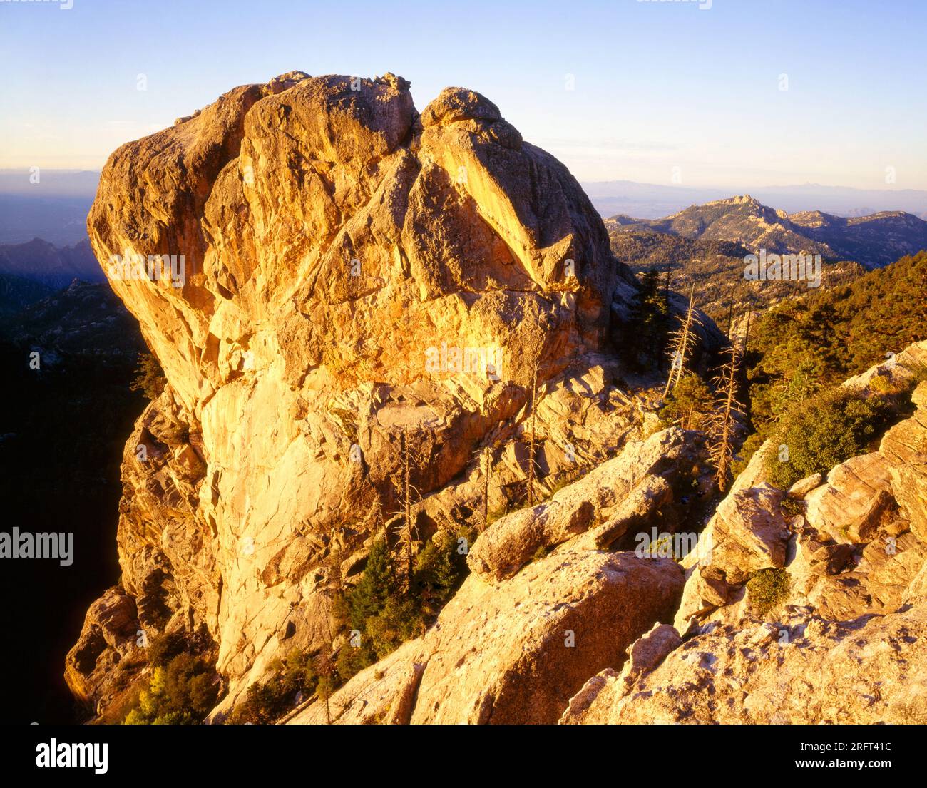 Rappel Rock at sunrise. Mount Lemmon. Santa Catalina Mountains, Arizona ...