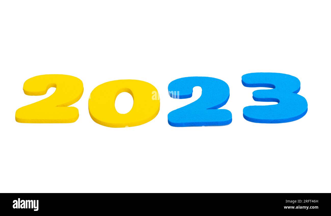 colored numbers 2023 isolated on white background Stock Photo - Alamy