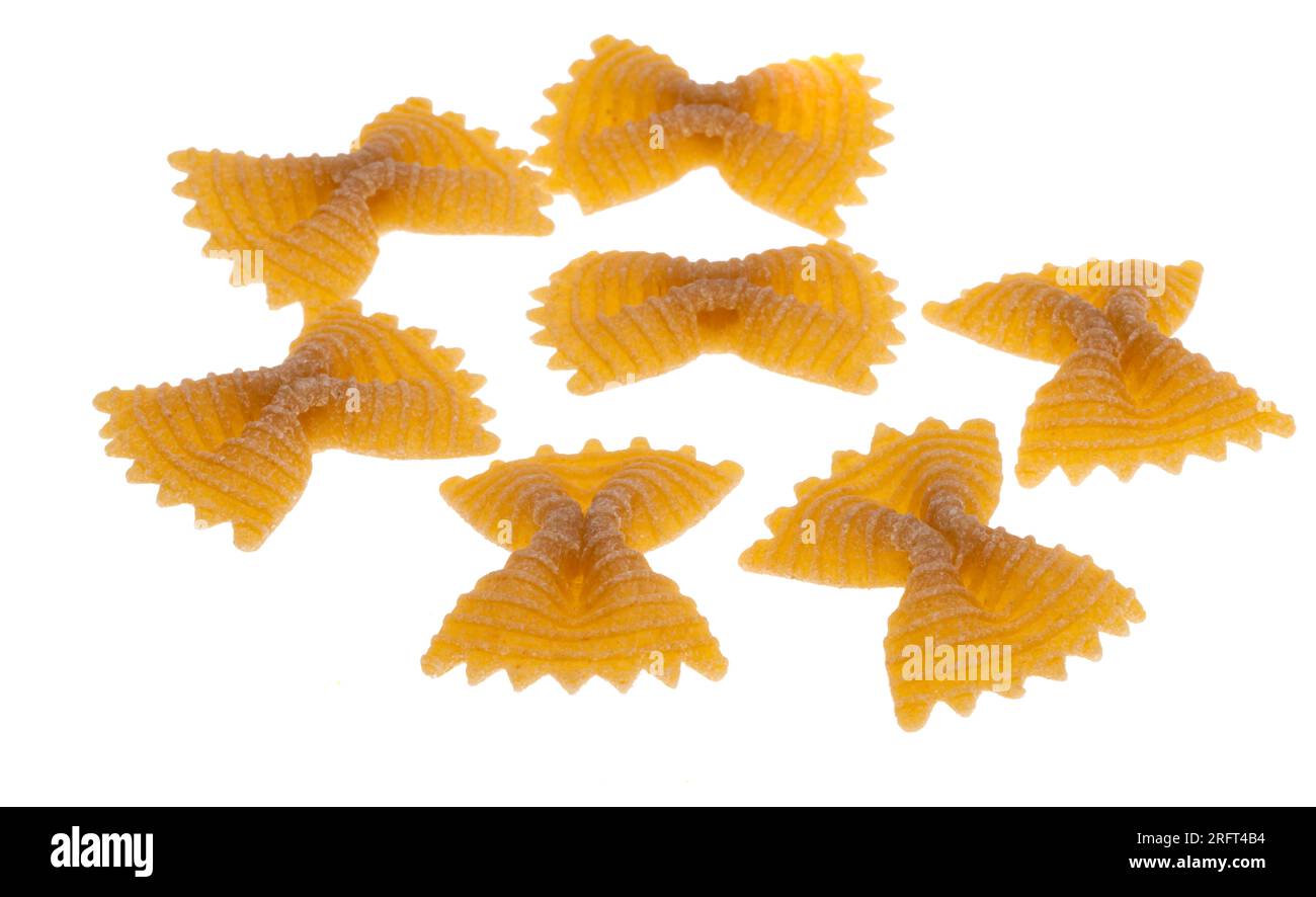 pasta bows isolated on white background Stock Photo - Alamy