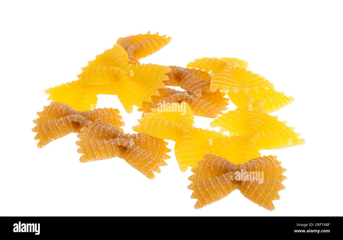 pasta bows isolated on white background Stock Photo - Alamy