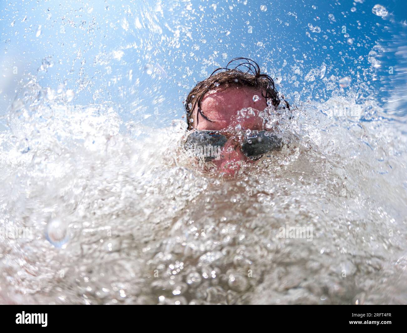 Underwater view mans face beach hi-res stock photography and images - Alamy