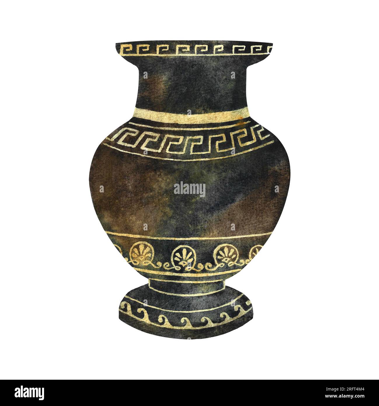 Antique Greek amphora, vase with patterns, ornaments. Ancient ...