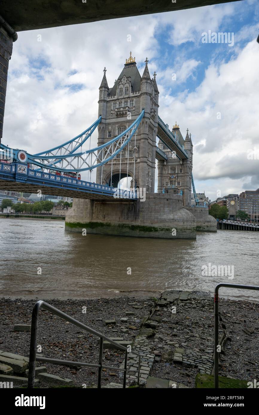 London, England, UK, 31st July 2023. View of the iconic Tower Bridge ...