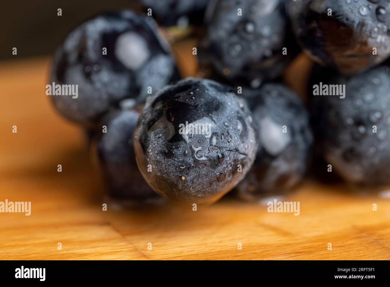 Fresh sweet washed blue grapes, cooking using sweet fresh grapes ...