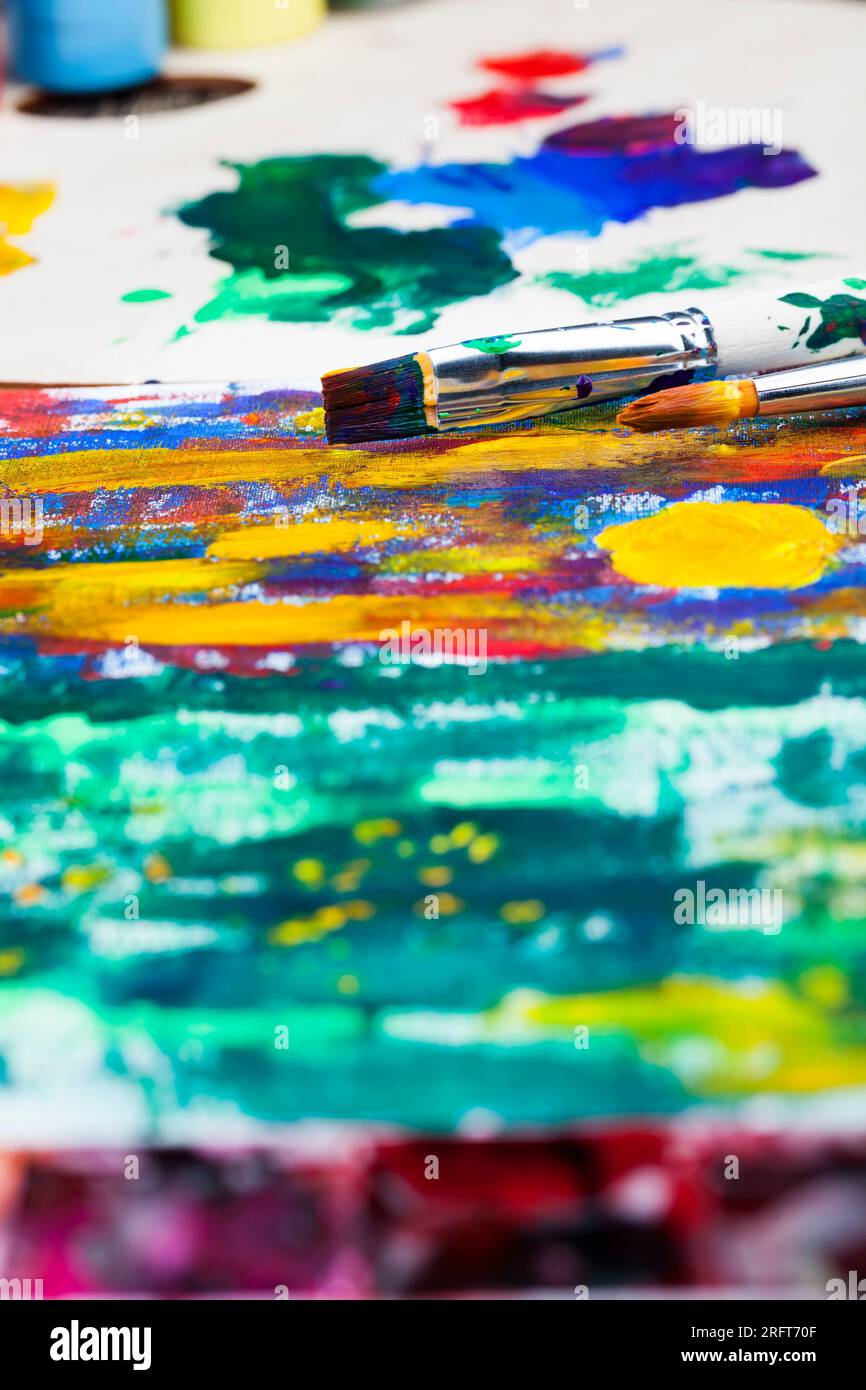 the creative process of drawing by using acrylic paint, acrylic paint ...