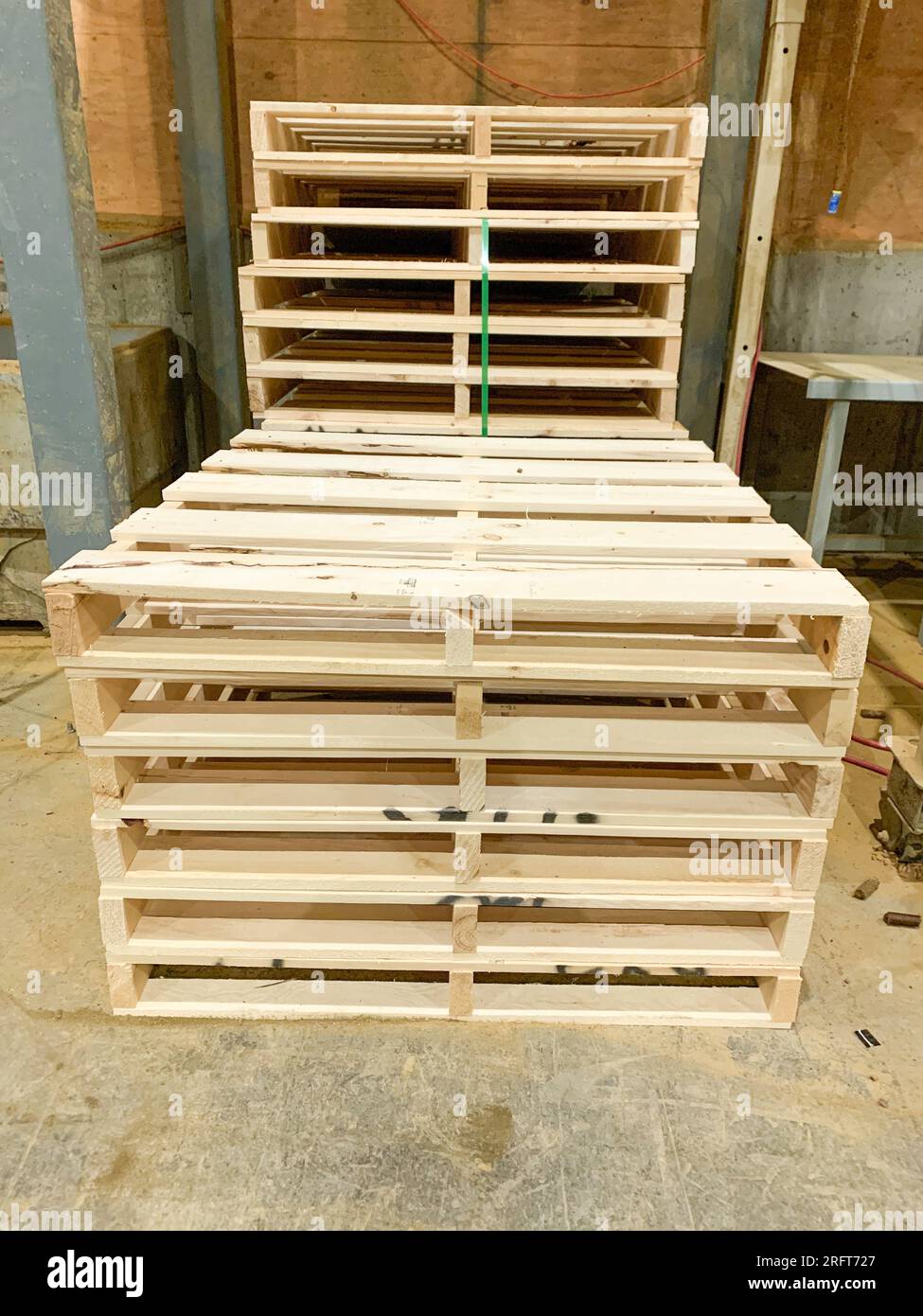 Two Stacks of wood pallets in a row . High quality photo Stock Photo ...