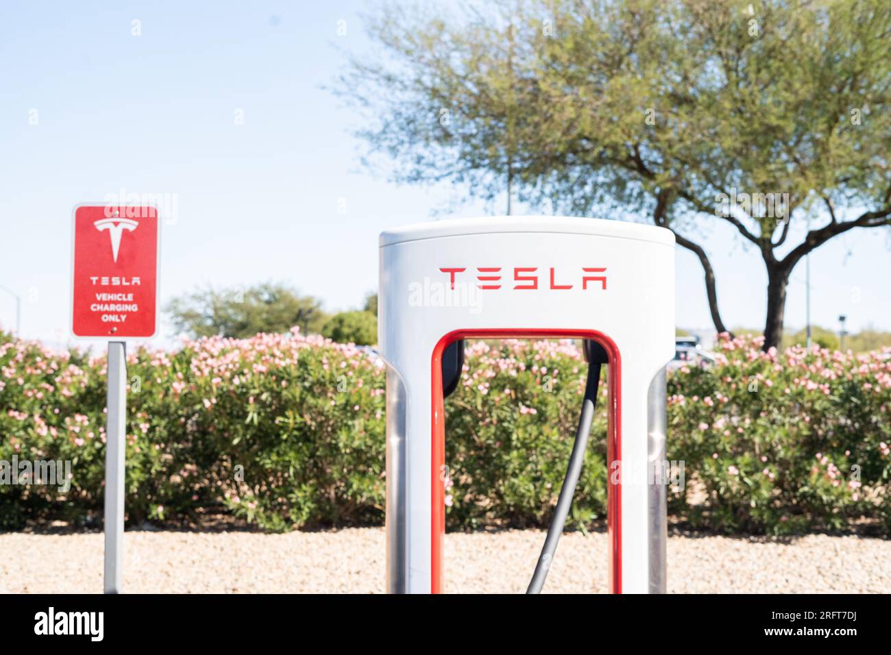 Tesla charging station Stock Photo - Alamy