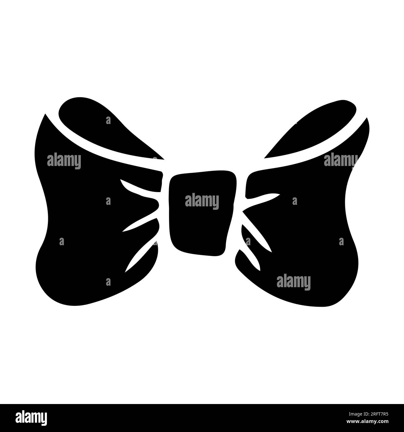Bow tie, present decoration, package silhouette in doodle style ...
