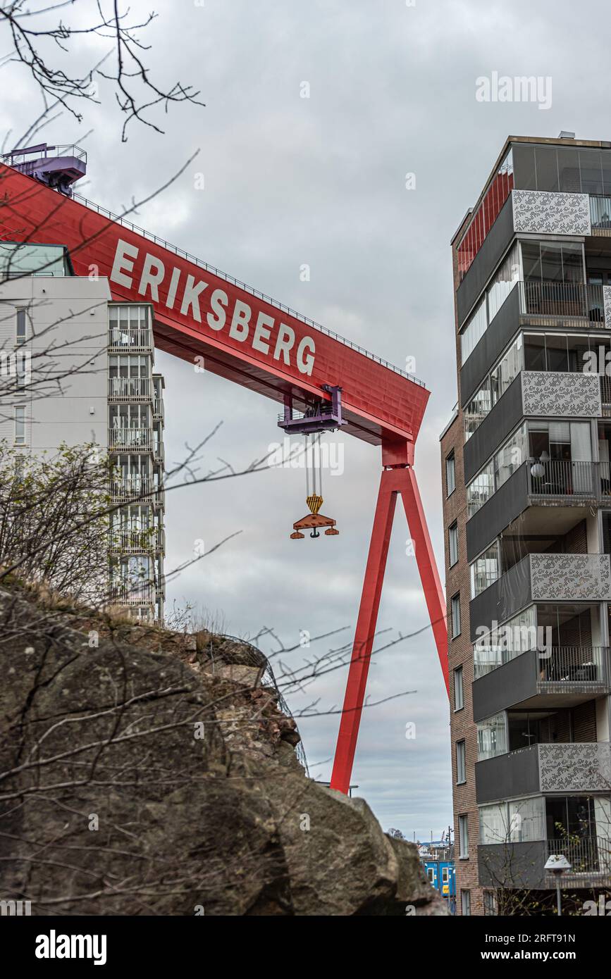 Gothenburg, Sweden - november 14 2021: Giant decomissioned Eriksberg ...