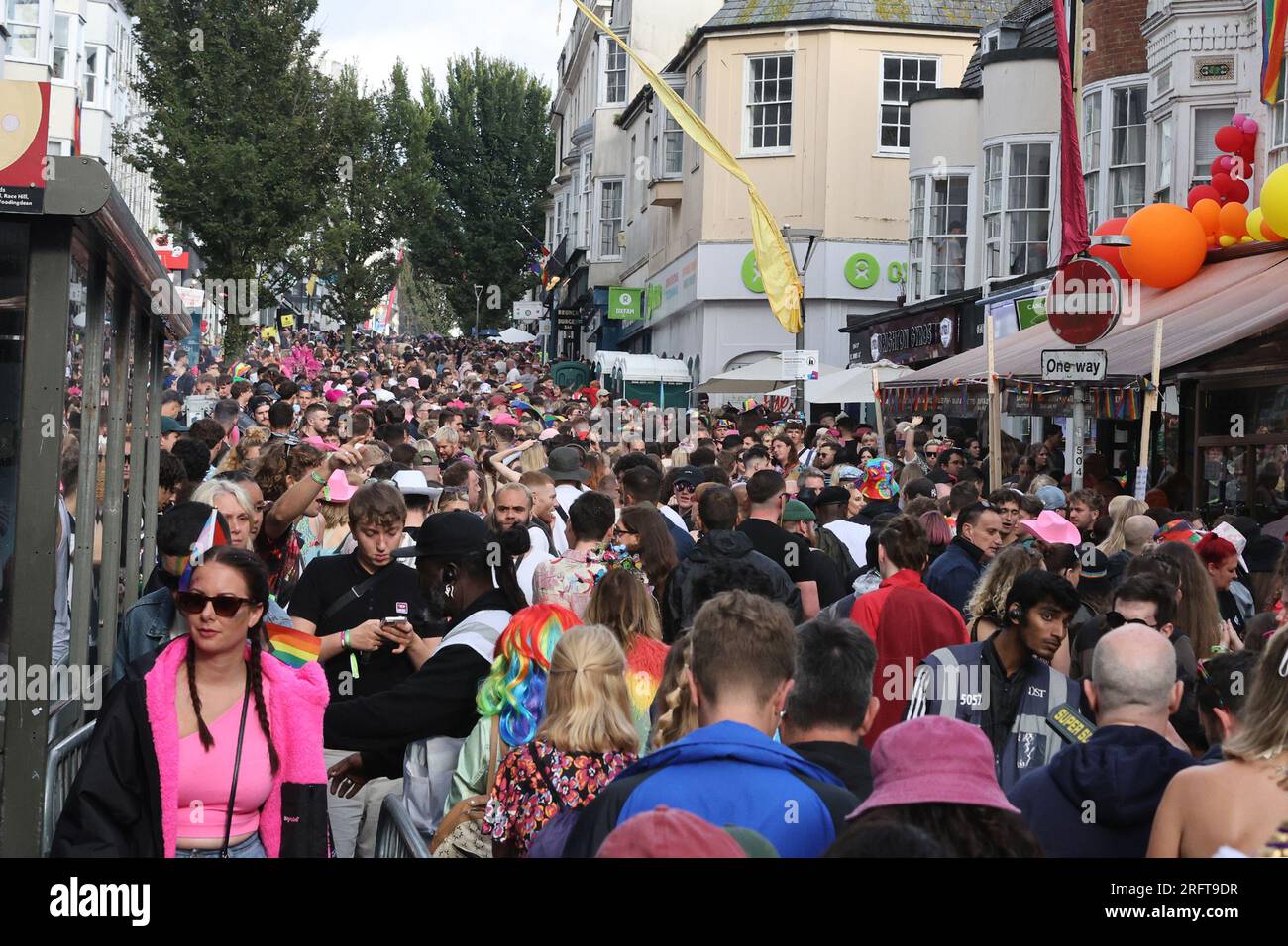The Pride Village Party in St James' Street, Kemptown, Brighton Stock ...