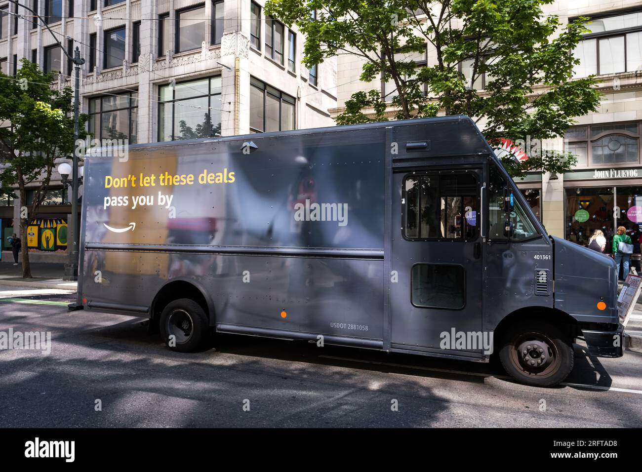 Seattle, USA. 31 Jul, 2023. Amazon delivery truck in Westlake Stock ...