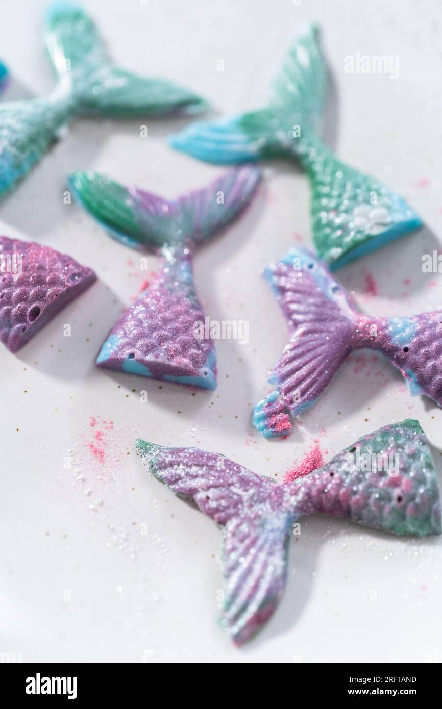 Chocolate mermaid tails Stock Photo - Alamy