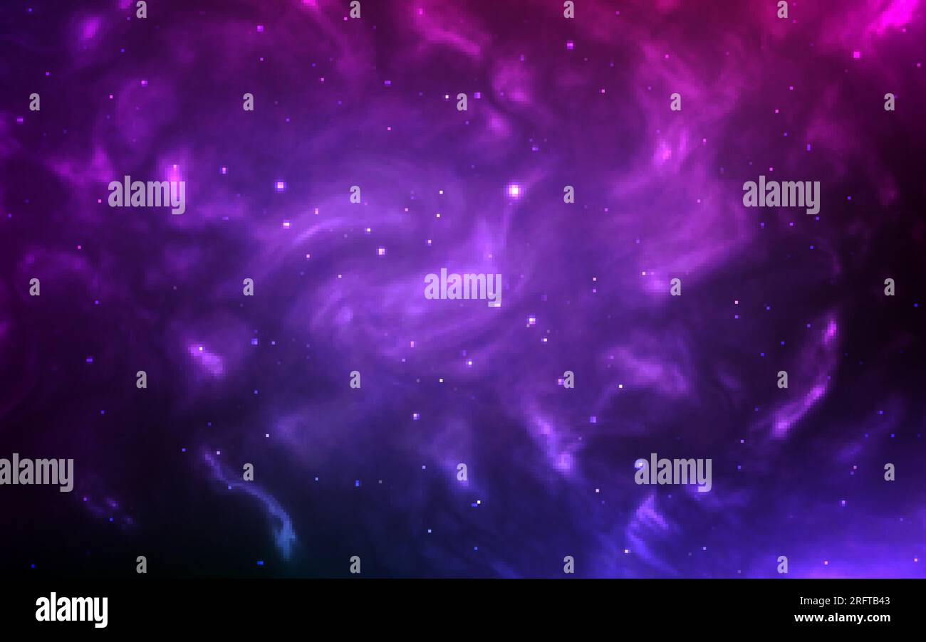 Nebula background. Color outer space with spirals. Starry cosmic ...