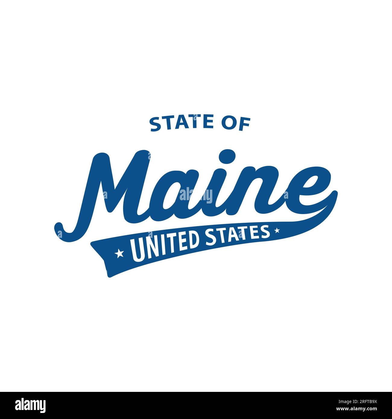 State of Maine lettering design. Maine, United States, typography ...