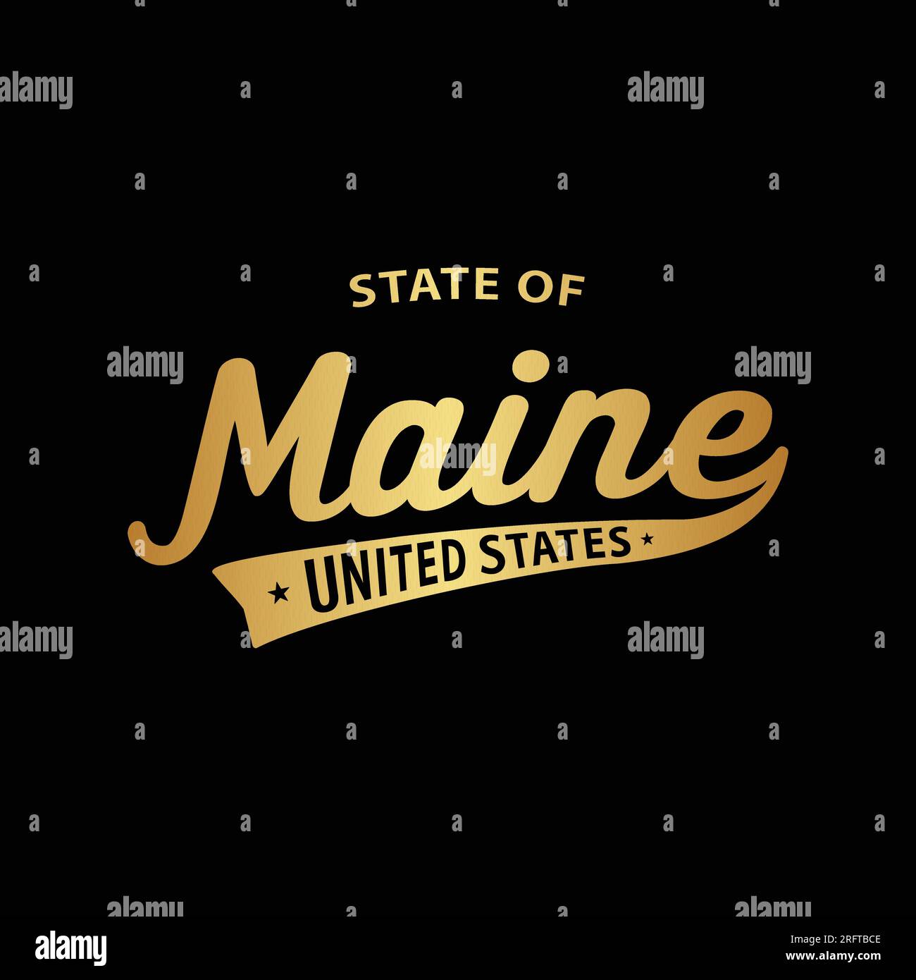 State of Maine lettering design. Maine, United States, typography ...