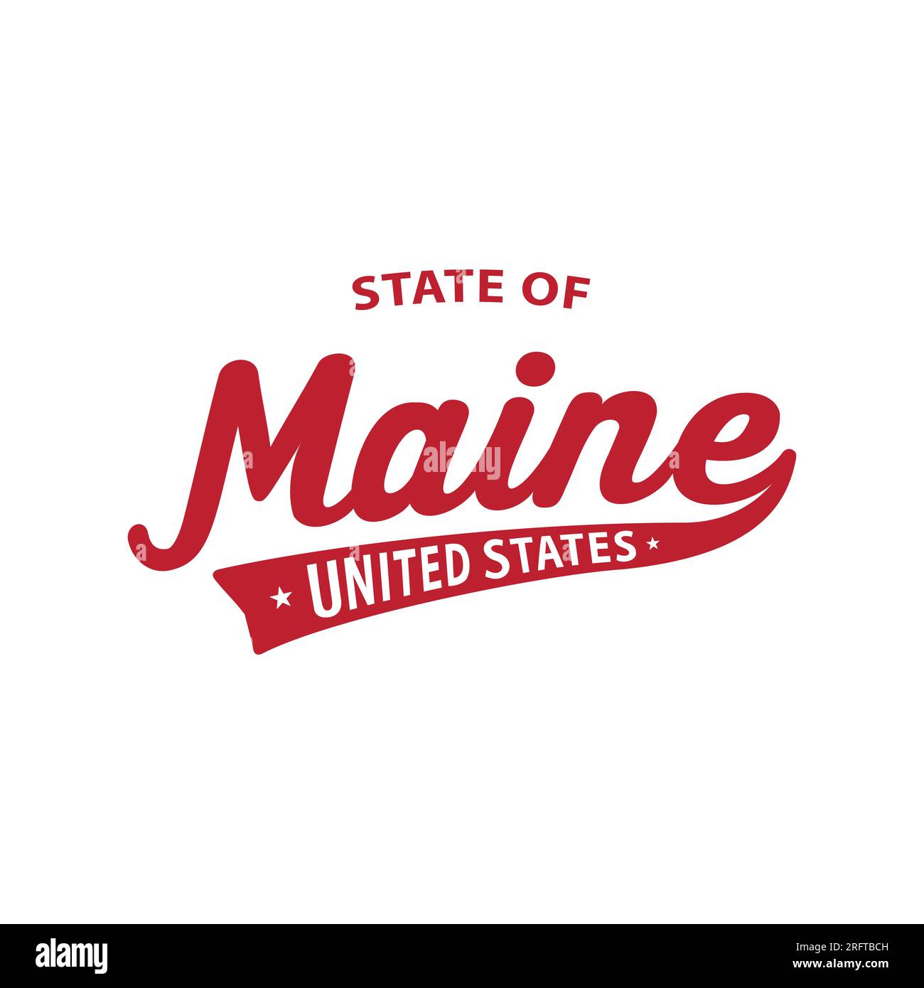 State of Maine lettering design. Maine, United States, typography ...