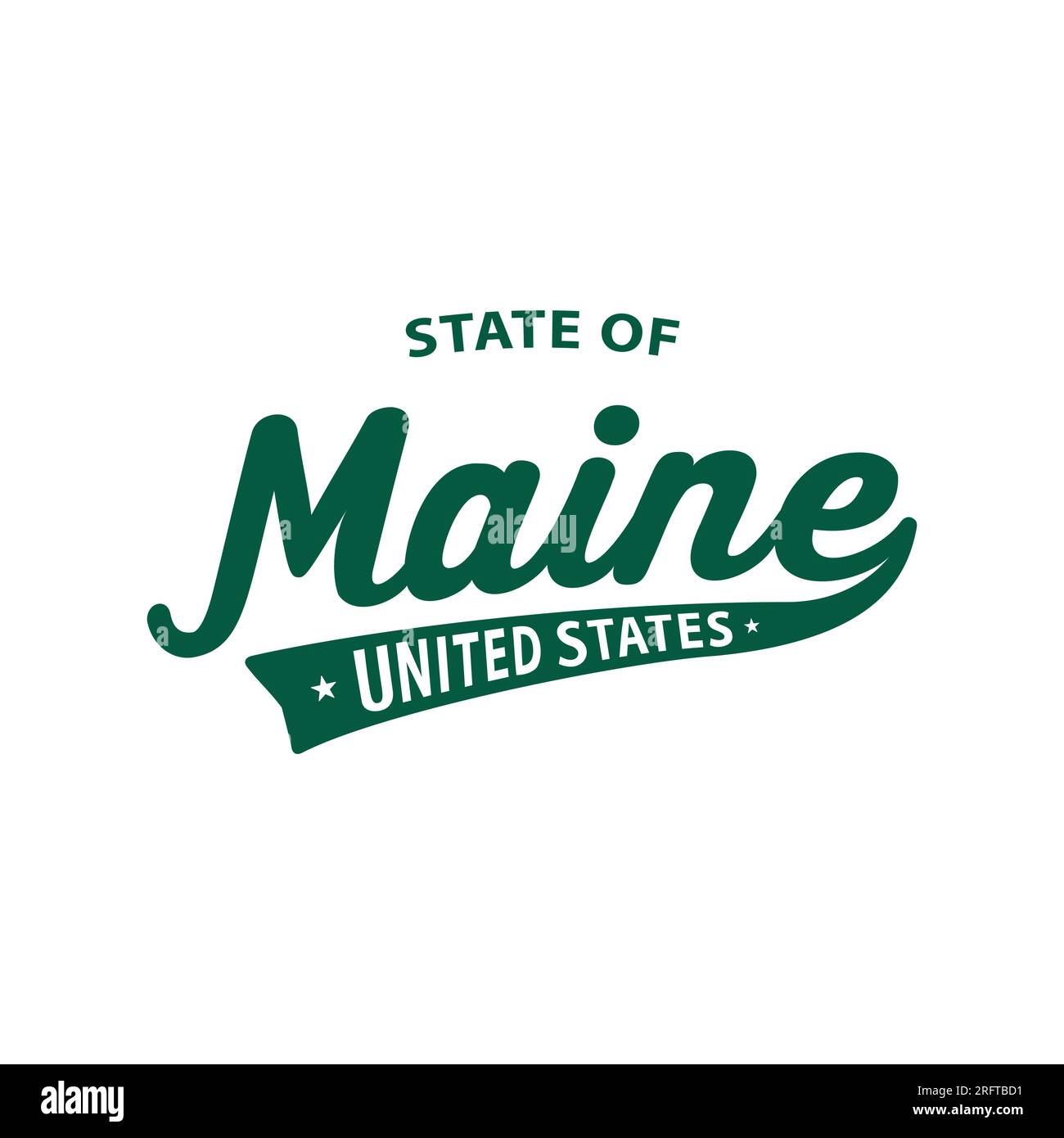 State of Maine lettering design. Maine, United States, typography ...