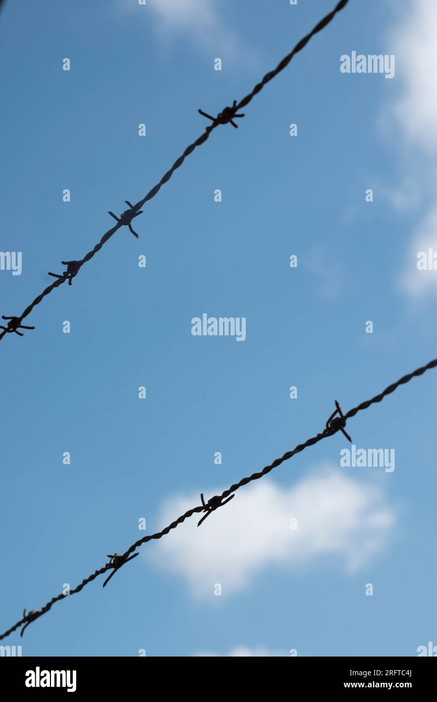 Defensive wire barrier hi-res stock photography and images - Alamy