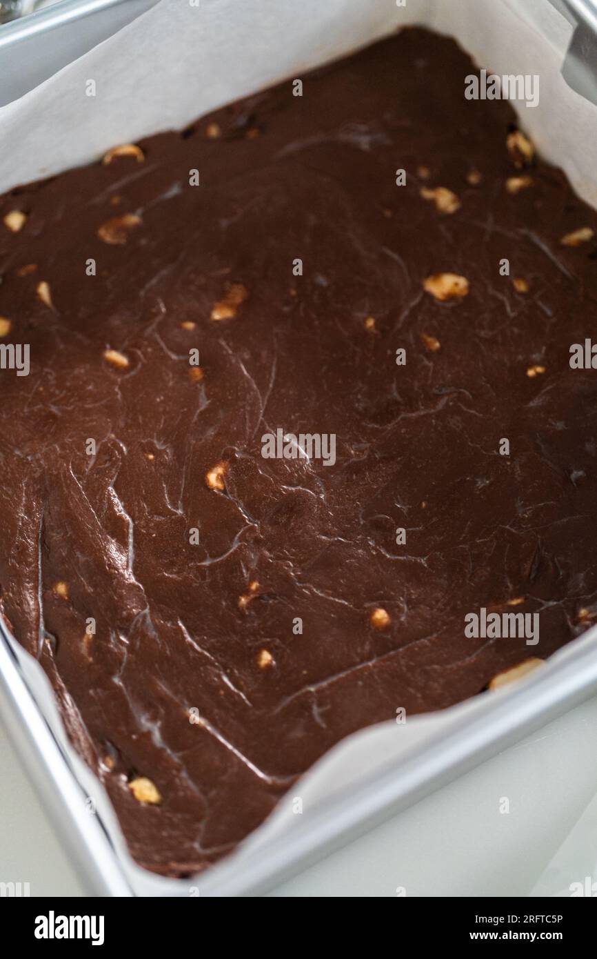 Chocolate macadamia fudge Stock Photo - Alamy