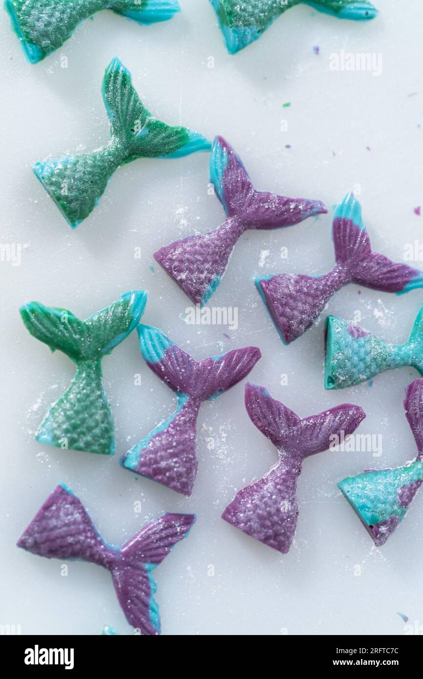 Chocolate mermaid tails Stock Photo - Alamy
