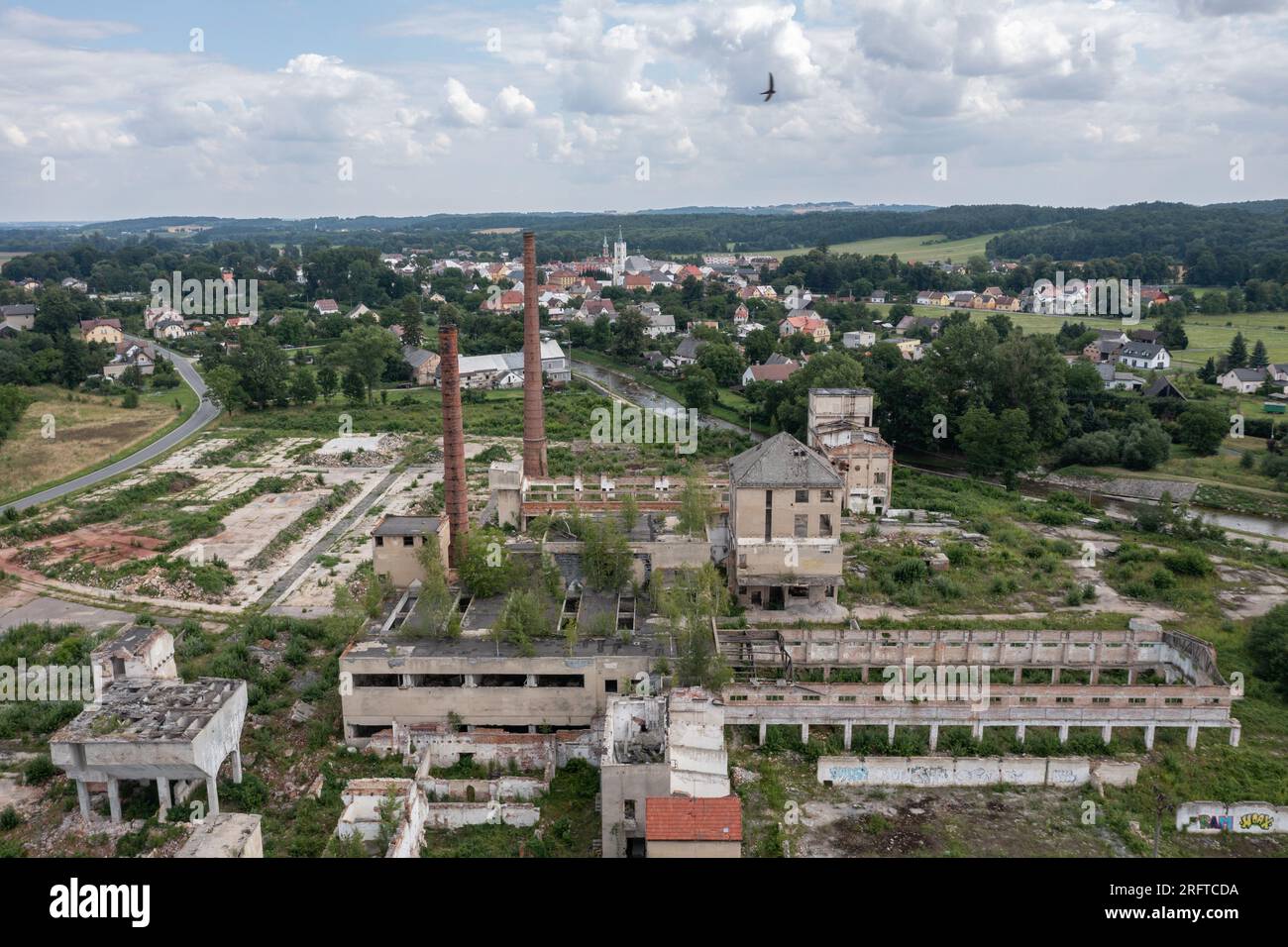 Old abandoned factory building aerial hi-res stock photography and ...