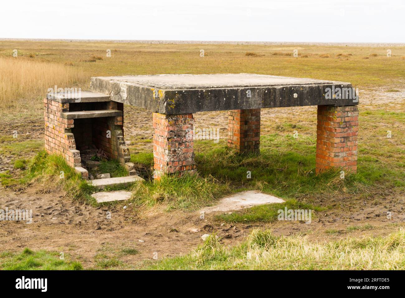 Remains of WWII Quadrant shelter, a hut that was used to determine the ...
