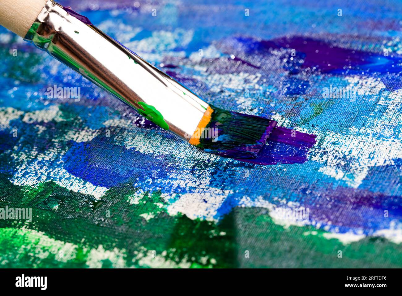 oil and other paints with brushes for creativity, the creative process ...