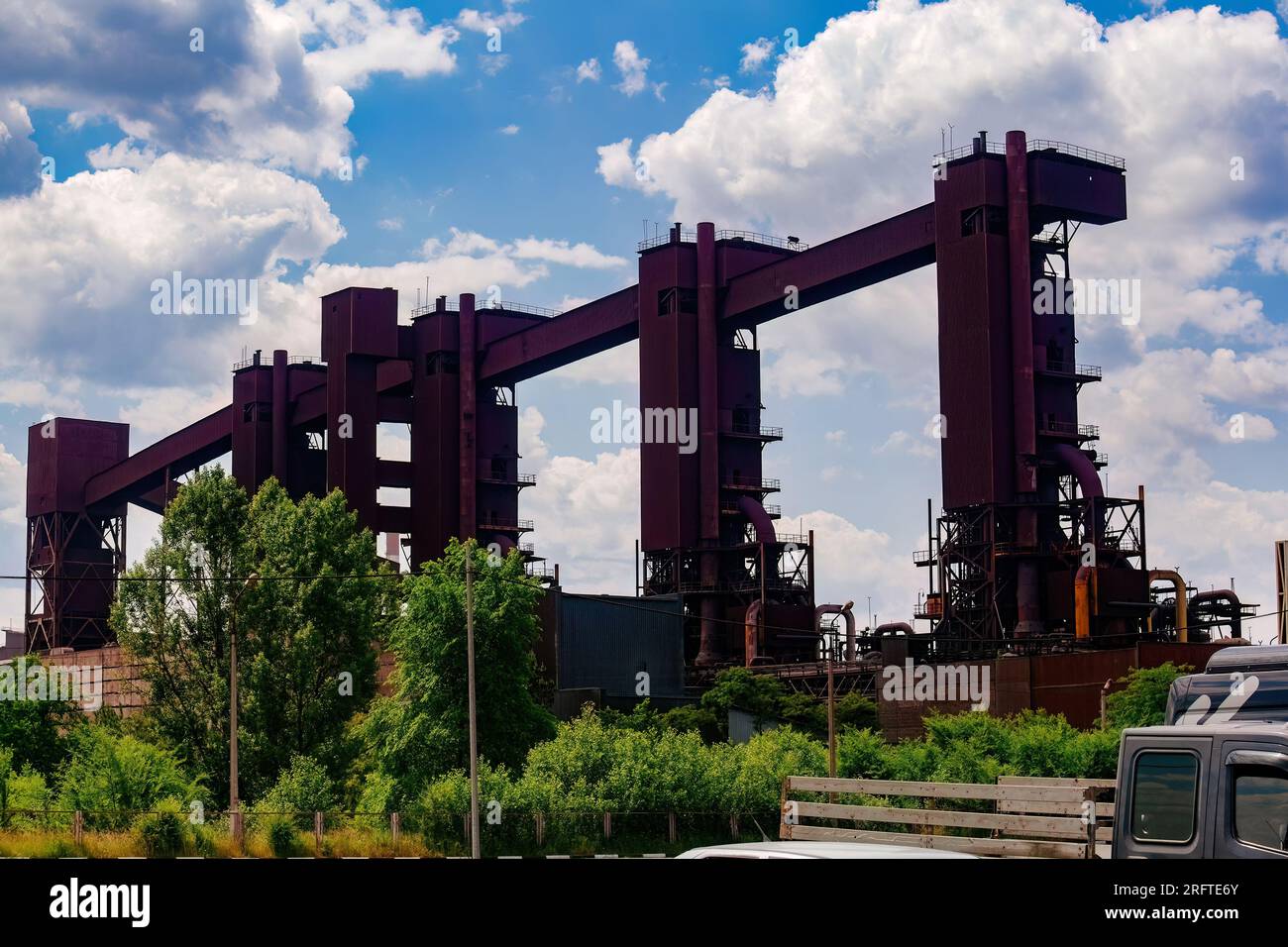 Blast furnace equipment of the metallurgical plant Stock Photo - Alamy