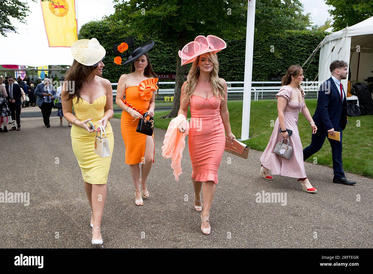 Racegoers at The Qatar Goodwood Festival, "Glorious Goodwood", at ...
