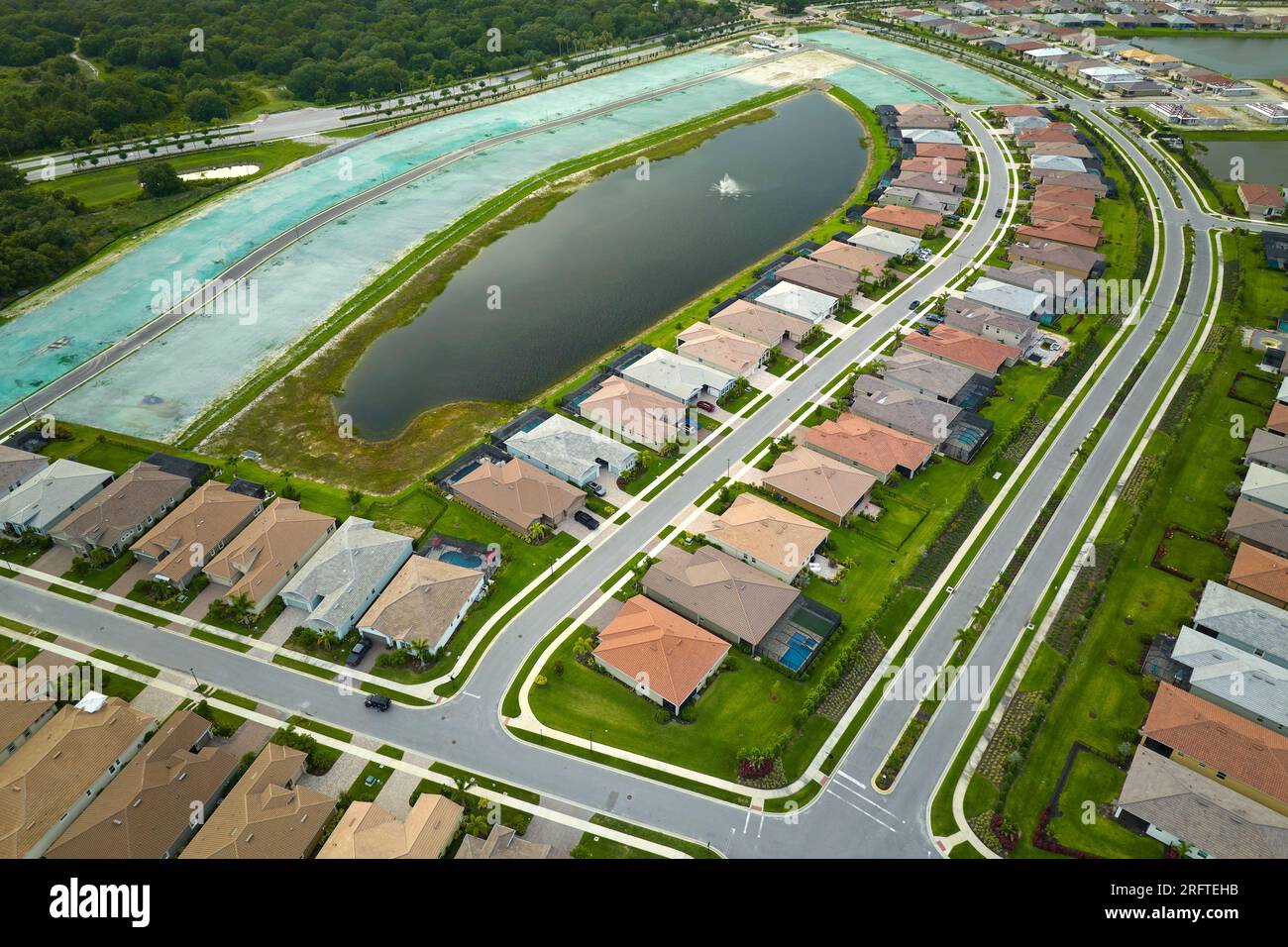 Ground prepared for building of new residential houses in Florida ...