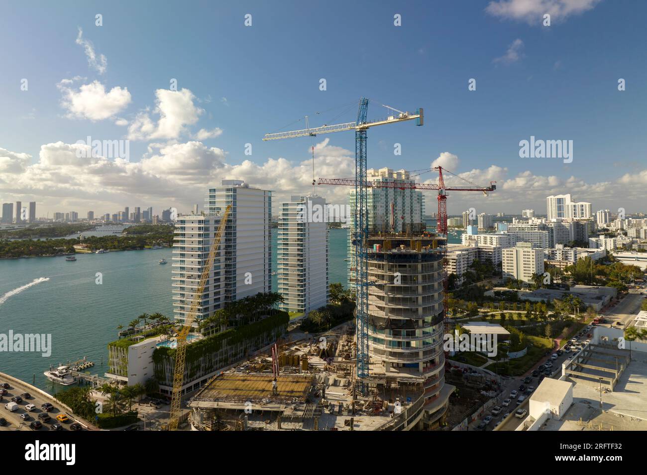 New construction site of developing residense in american urban area ...