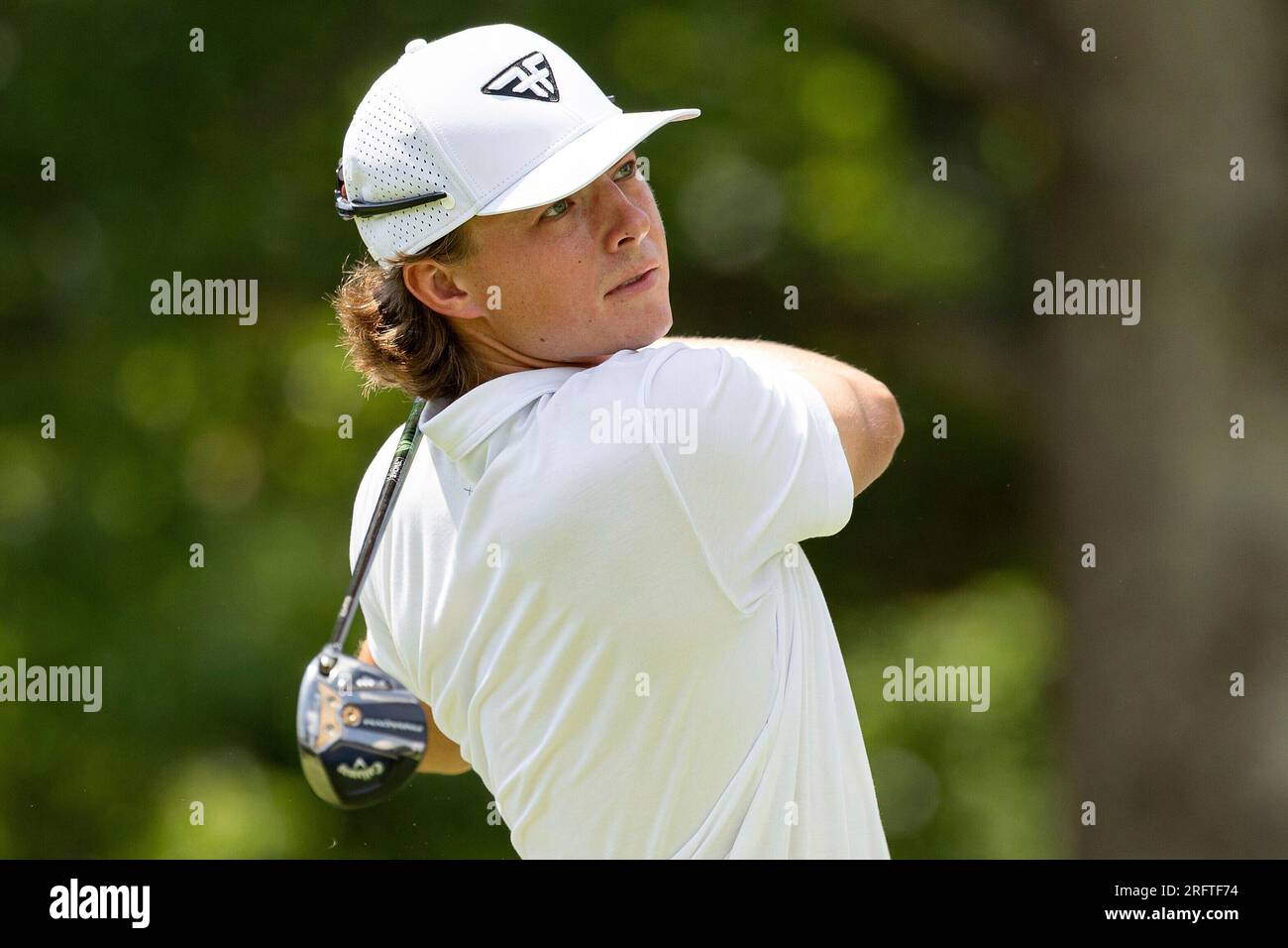 James Piot of HyFlyers GC hits his shot from the tenth tee during the ...