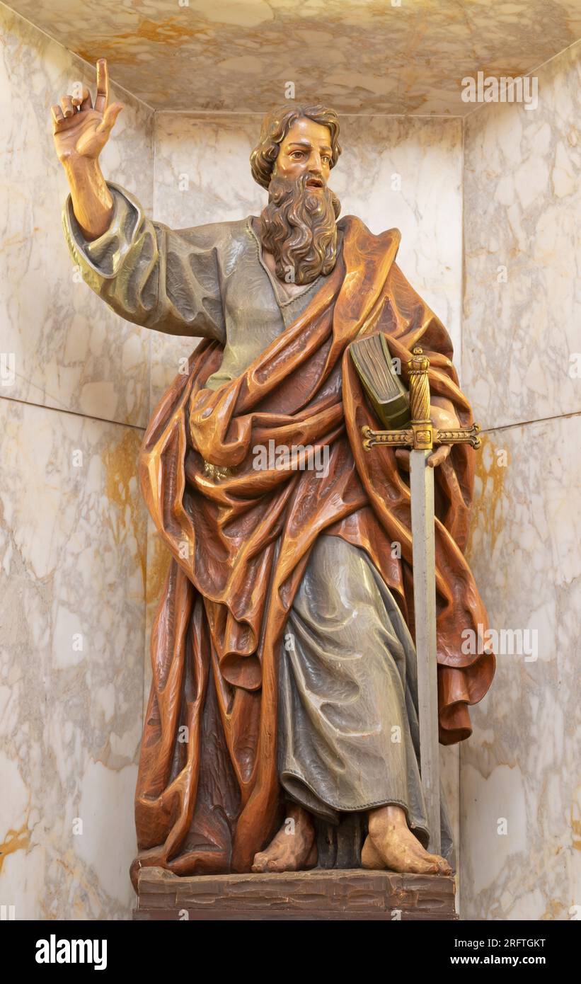 NAPLES, ITALY - APRIL 24, 2023: The bronze relief with the scenes from ...