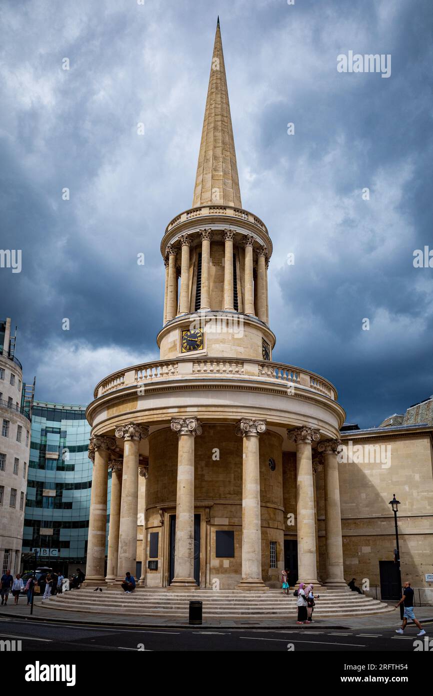 All Souls Church London - All Souls Church, Langham Place. Marylebone ...