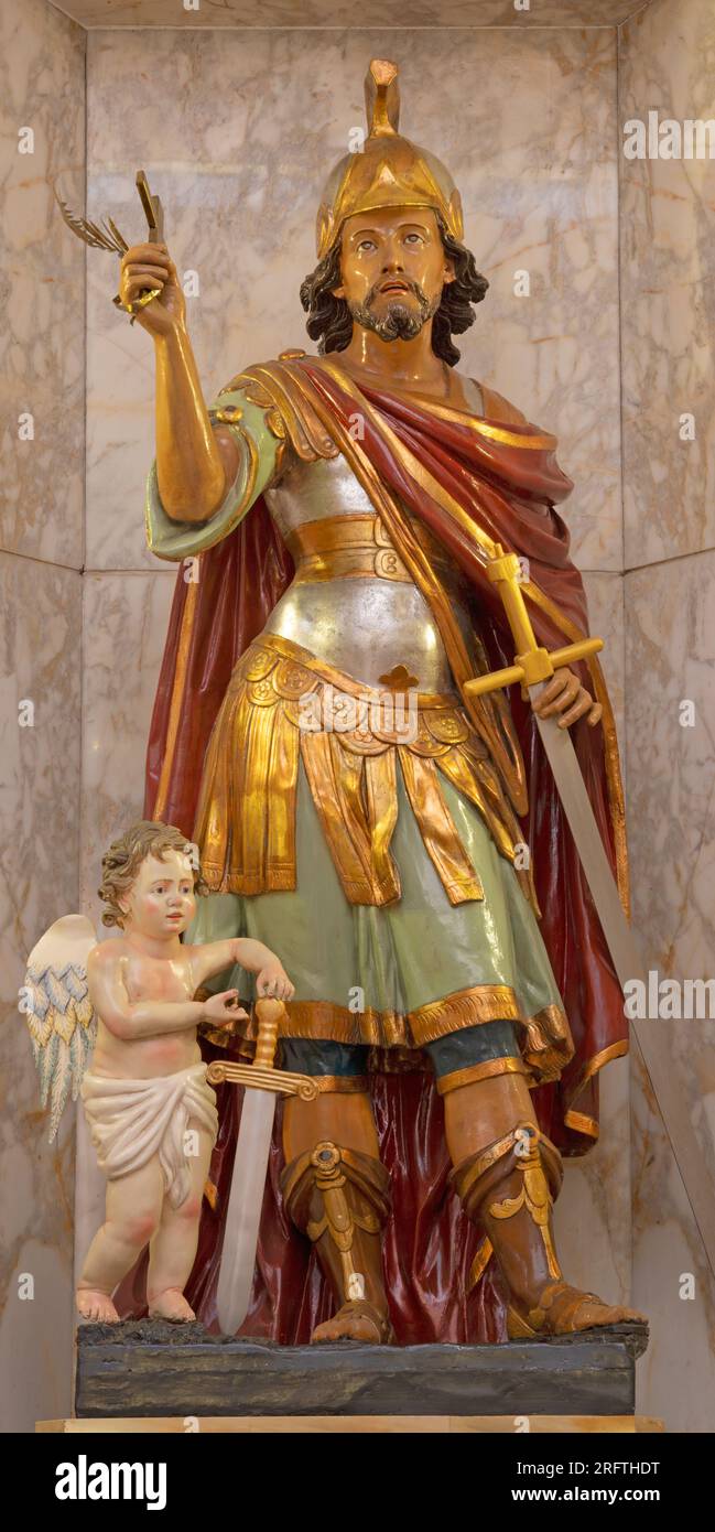 NAPLES, ITALY - APRIL 24, 2023: The statue of St. Vitalis in the church ...