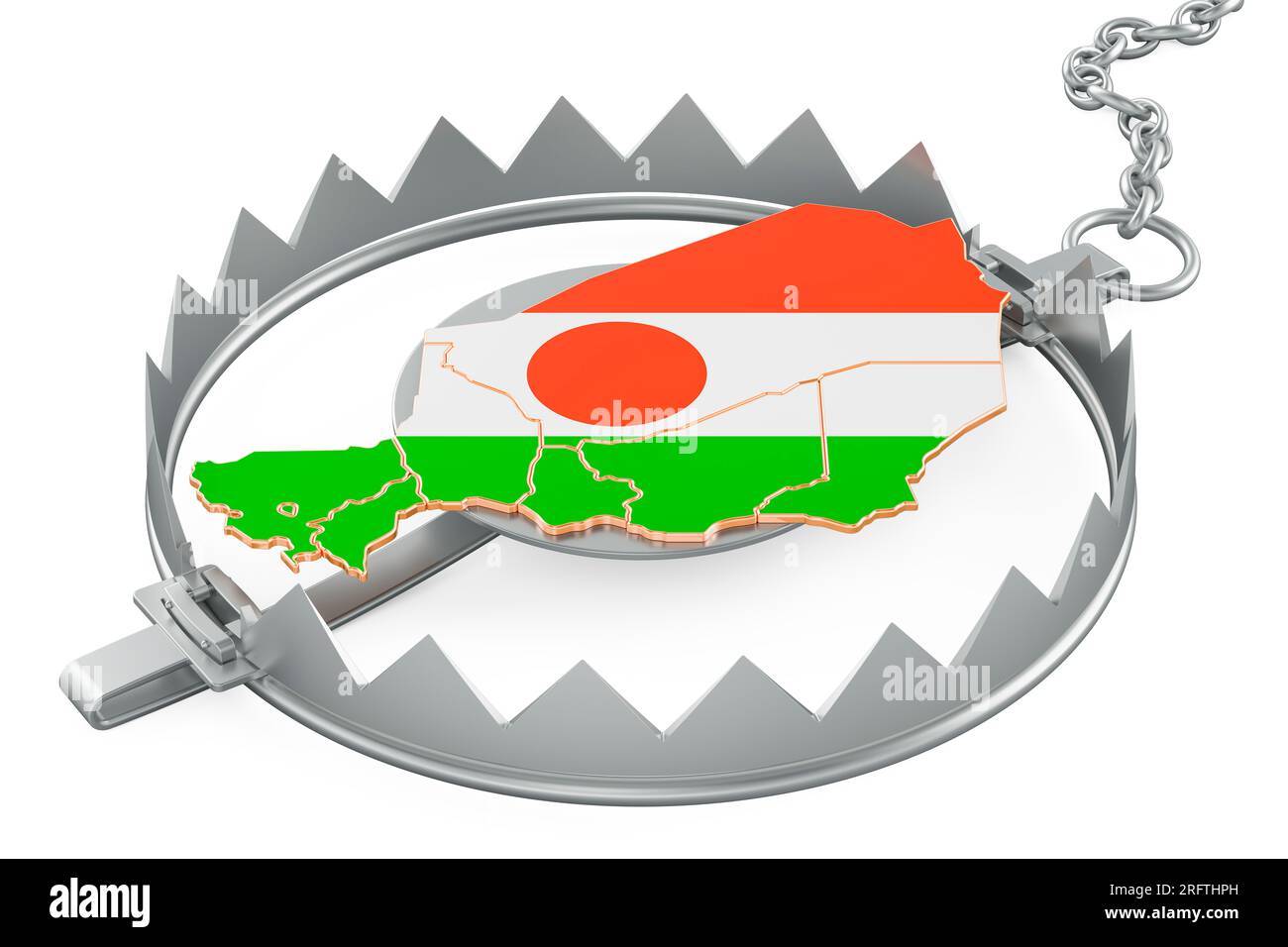 Bear trap with Niger map, 3D rendering isolated on white background ...