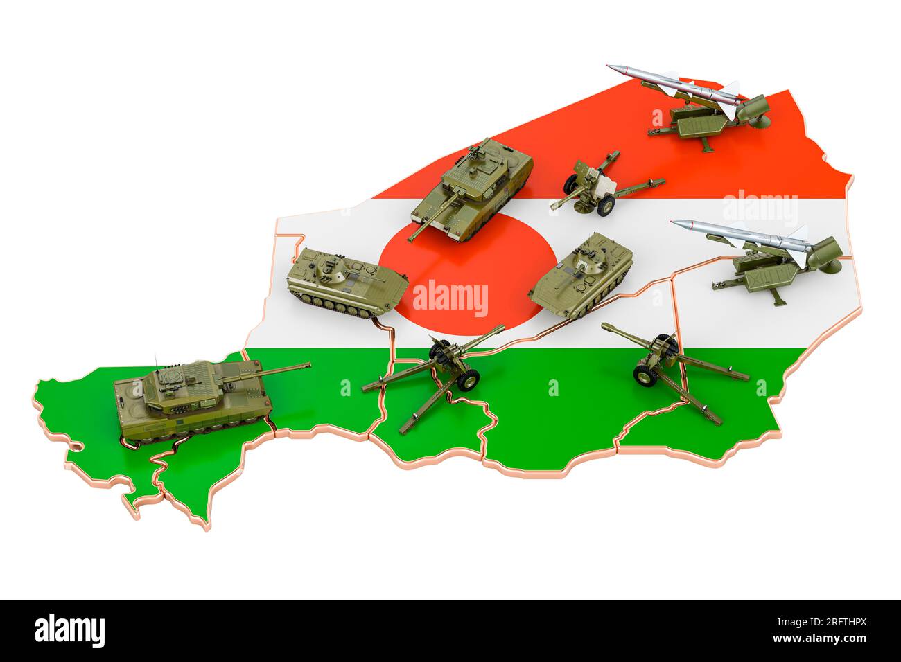 Combat vehicles on republic of the Niger map. Military defence of ...