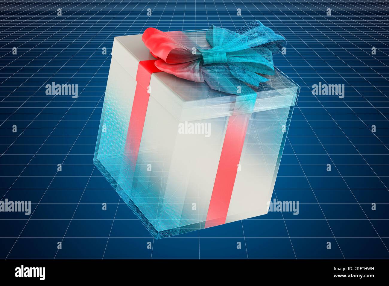 Visualization 3d cad model of gift box, 3D rendering Stock Photo - Alamy