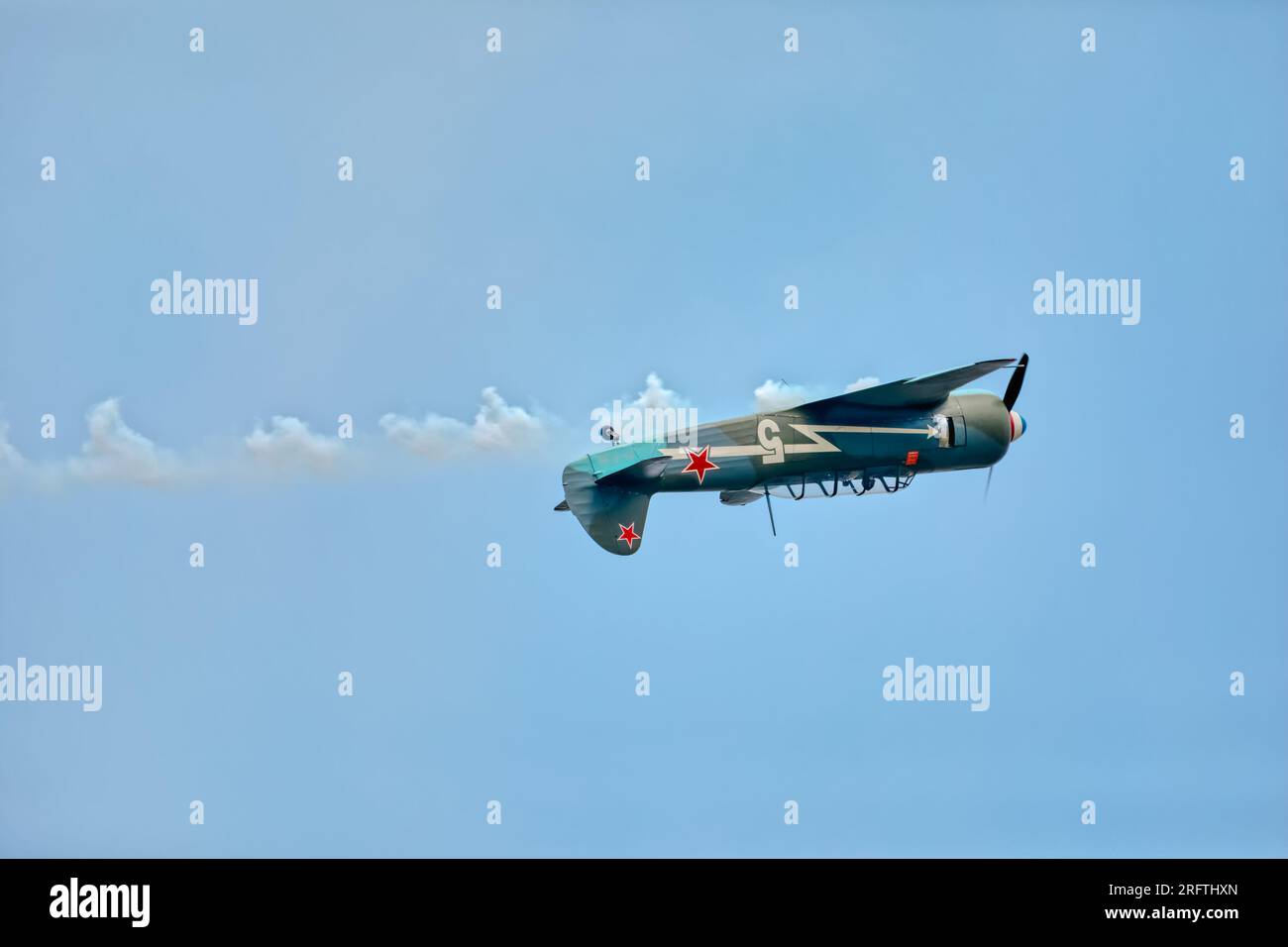 WWII Aircraft Performing Inverted Flight at Varazdin Airshow Stock ...