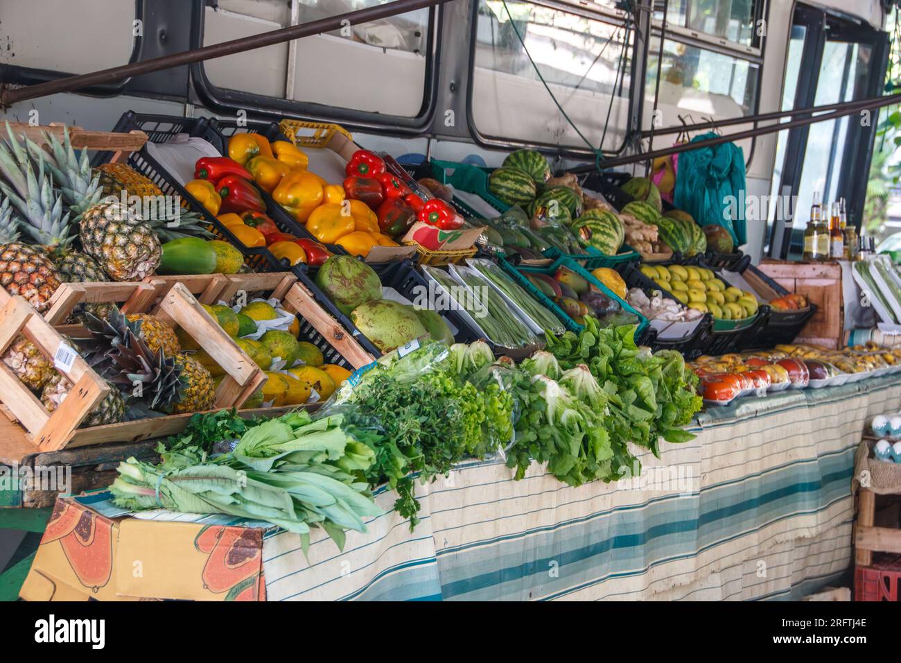 fruit and vegetable stand known as sacolao in rio de Janeiro, brazil ...
