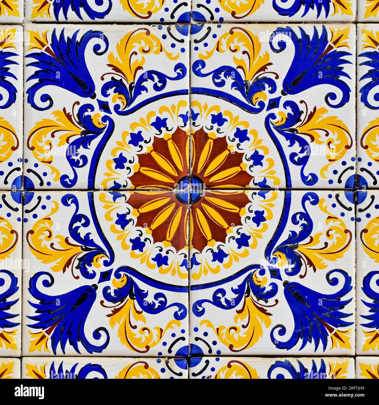 Tiles pattern detail on wall in Petropolis, Rio de Janeiro, Brazil ...