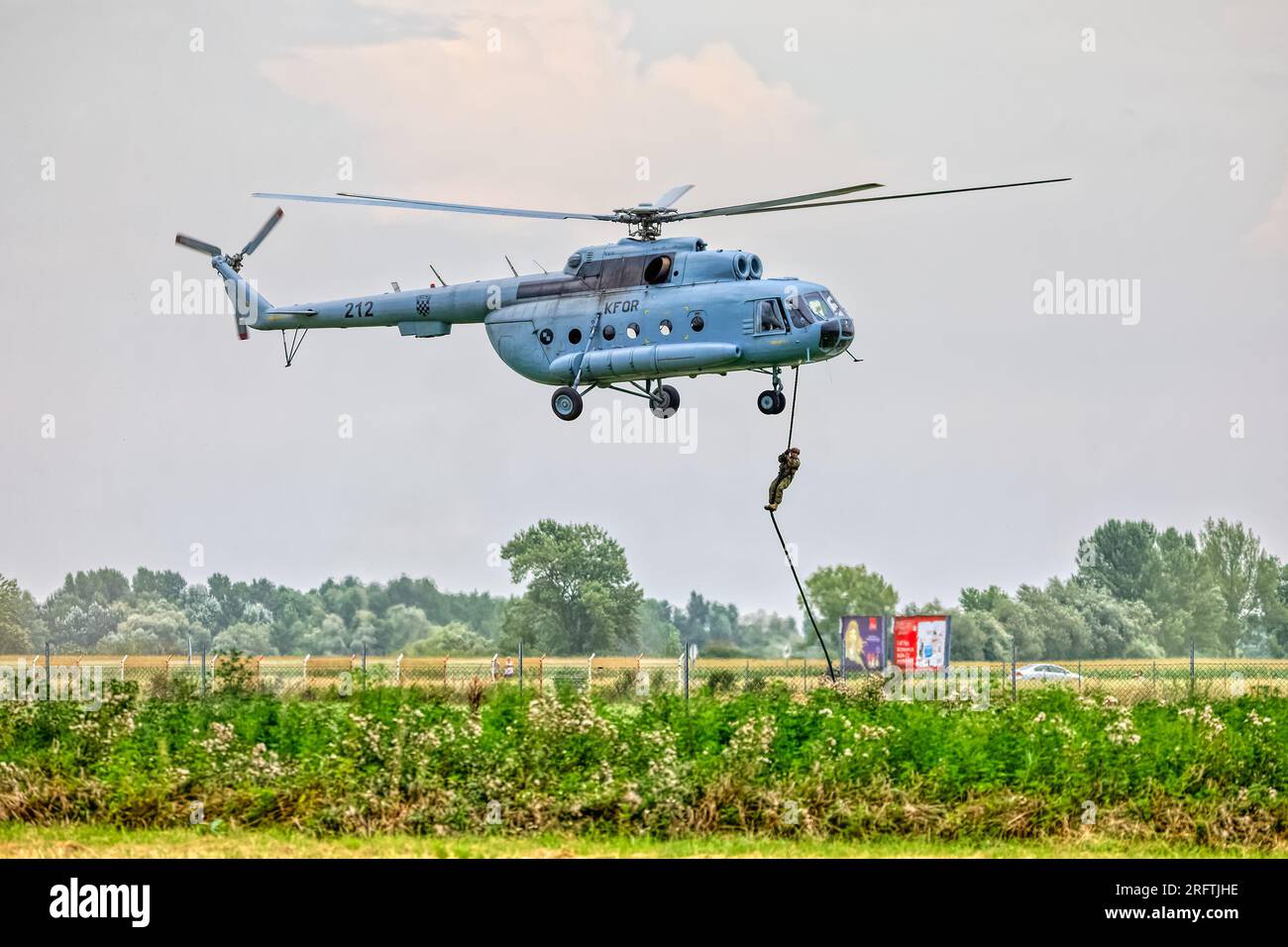 Mil Mi-8 Helicopter with Special Police Officer in Flight at Varazdin ...