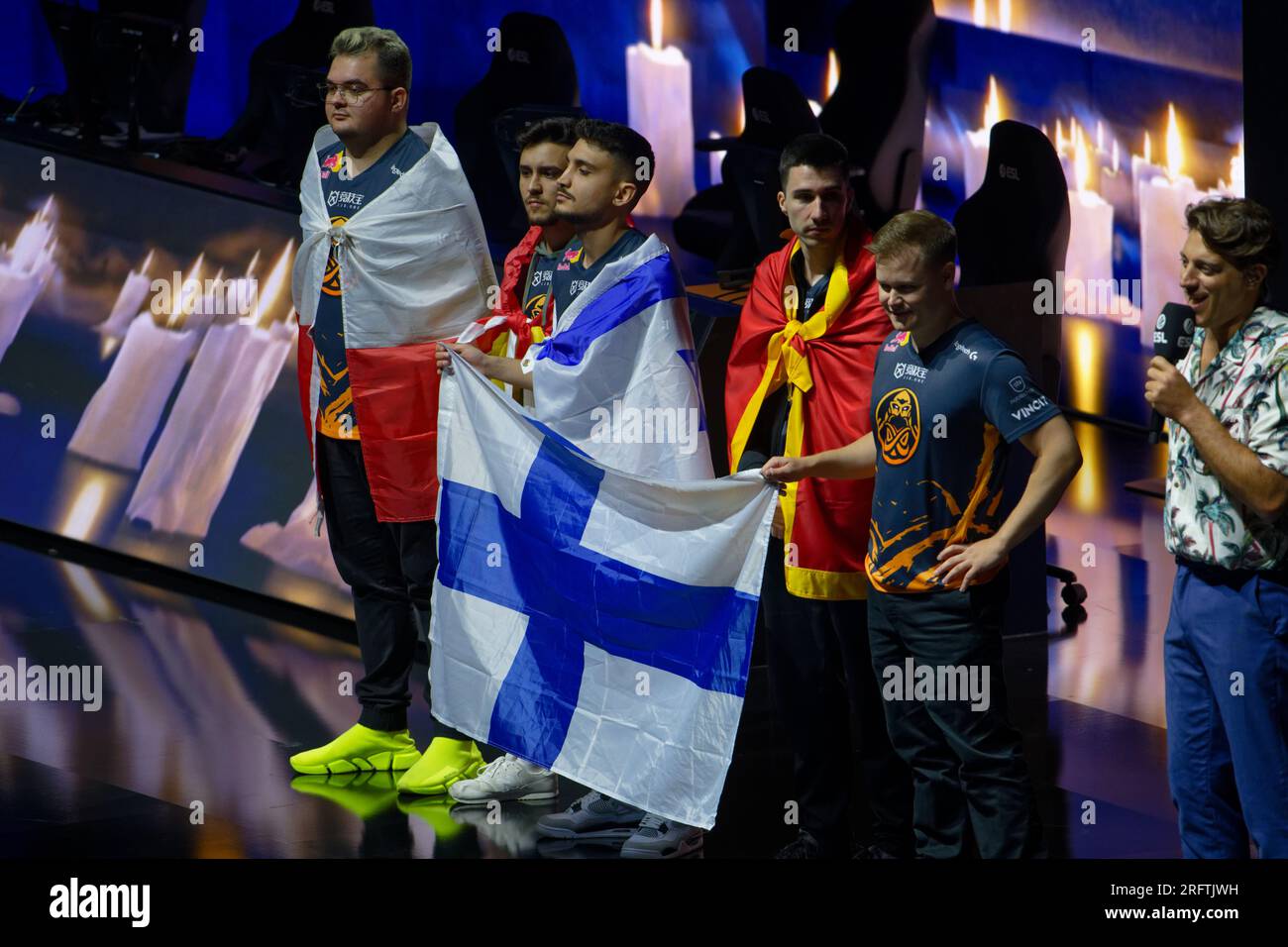 Cologne, Germany. 05th Aug, 2023. Team Ence is on stage at the Intel ...