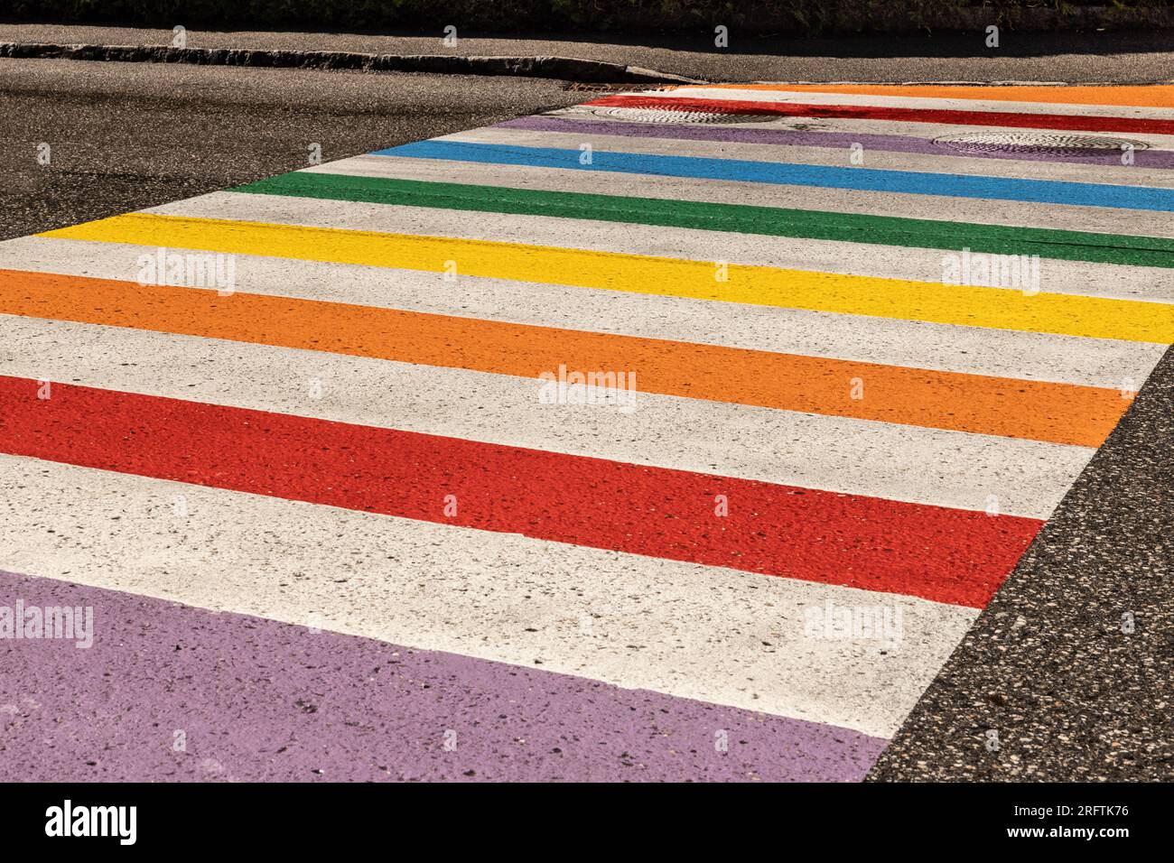 Cheerful multi-colored pedestrian crossing,side view Stock Photo - Alamy